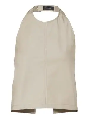 Wardrobe.NYC Halterneck Cotton-blend Top - Grey