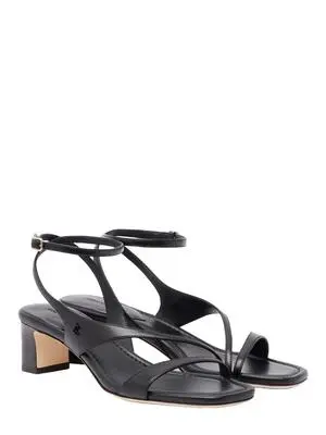 JIMMY CHOO Faye Leather Slingback Sandals - Black