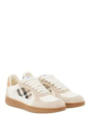 Burberry Terrace" Leather And Suede Sneakers - Beige