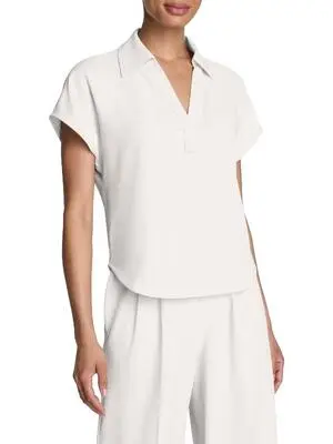 Spanx Oversize Short Sleeve Collared Shirt - Ivory