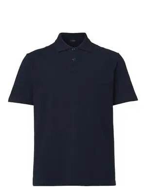 Brioni Cotton Piqué Polo Shirt Blue