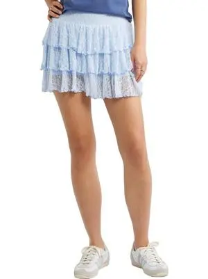 Bp. Lace Tiered Mini Skort - Blue Bird