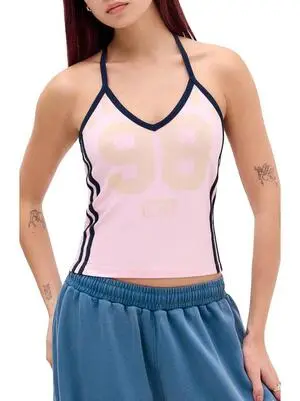 BDG URBAN OUTFITTERS Graphic Halter Top - Pink