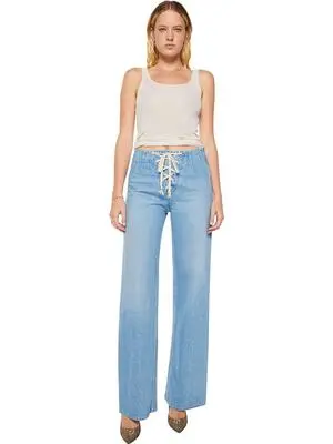 MOTHER Snacks! The Laced Up Smoothie Jeans - Light Blue