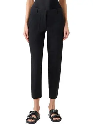 Akris Franco Stretch Cotton Gabardine Slim Ankle Pants - Black
