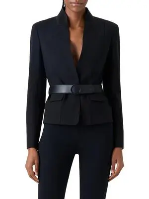 Akris Fitted Signature Jersey Blazer - Black