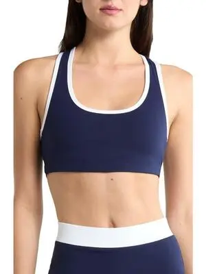 Year Of Ours Sport Court Racerback Sports Bra - Navy/white