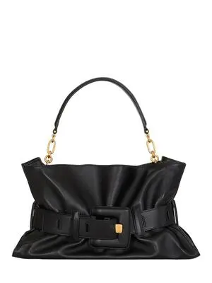 Balmain Medium Anthem Bag In Smooth Leather - Black