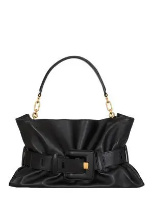 Balmain Medium Anthem Bag In Smooth Leather - Black