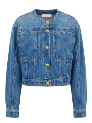 ULLA JOHNSON The Briar Collarless Denim Jacket