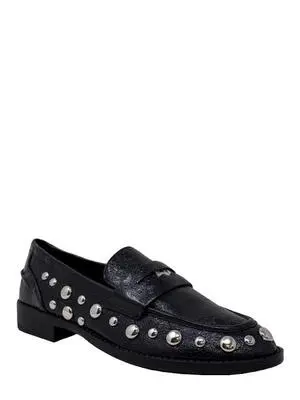 SHU SHOP Trisha Studded Loafers - Charcoal