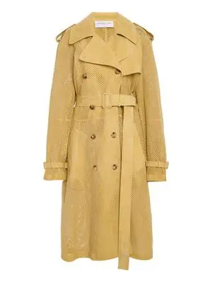 Michael Kors Perforated Suede Trench Coat - Nude