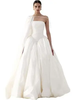 THE NEW ARRIVALS ILKYAZ OZEL Britt Silk Maxi Dress - White