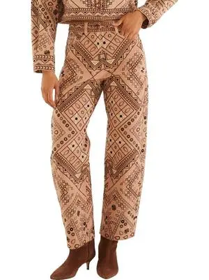 Farm Rio Cosmopolitan Straight Leg Jeans - Light Pink