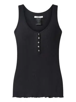 Isabel Marant Étoile Ribbed Silk Blend Tank Top Black
