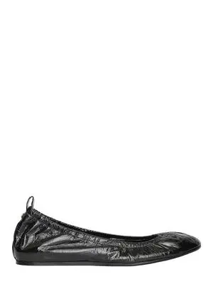 Isabel Marant Étoile Belna Ballerinas In Crinkled Patent Leather - Black