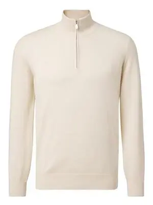 Brunello Cucinelli Cashmere Half-zip Sweater - Beige