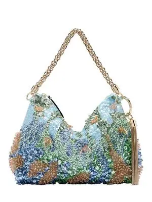 JIMMY CHOO Callie Small Brocade Top-handle Bag - Blue