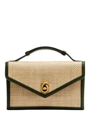 Bottega Veneta Knot Lock Raffia Top-handle Bag - Beige