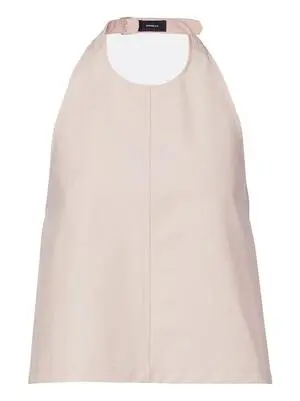 Wardrobe.NYC Halterneck Cotton-blend Top - Beige