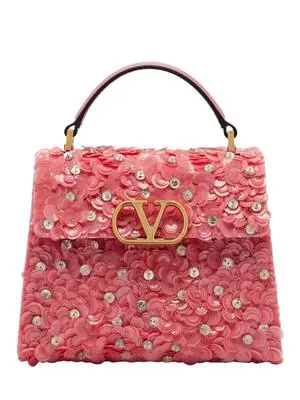 Valentino Garavani Vsling Mini Sequined Top-handle Bag - Pink