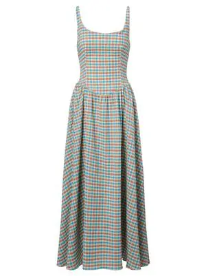 Faithfull The Brand Chiara Checked Cotton-blend Midi Dress - Multicoloured