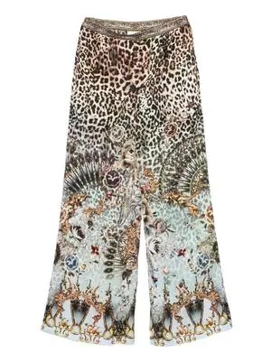 Camilla Crystal-embellished Palazzo Pants - Neutrals
