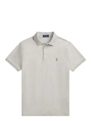 Polo Ralph Lauren Brand-embroidered Short-sleeved Cotton Polo Shirt Xl Spring Heather