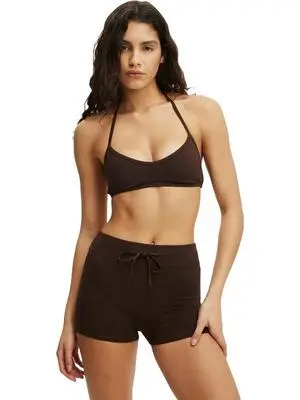 Cotton:on Active Ultra Soft Halter Crop - French Roast