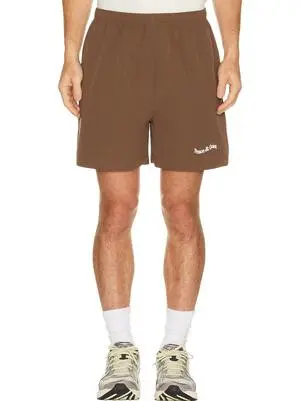 MUSEUM OF PEACE & QUIET Wordmark Seersucker Shorts - Brown