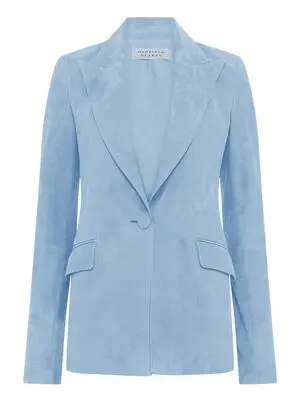Gabriela Hearst Leiva Suede Blazer - Light Blue
