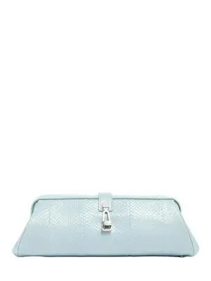 Gabriela Hearst Paola Clutch In Snakeskin - Light Blue