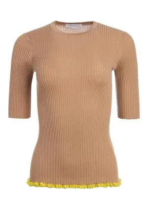 Gabriela Hearst Mireya Knit Top In Silk Cashmere - Camel