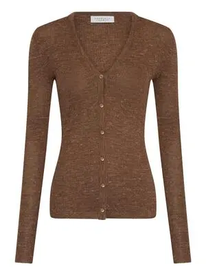 Gabriela Hearst Aiste Knit Cardigan In Cashmere Silk Blend - Chestnut