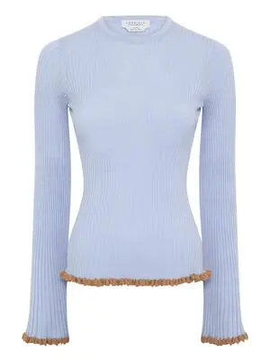 Gabriela Hearst Erya Knit Crewneck Sweater In Cashmere Silk - Halogen Blue