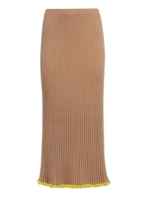 Gabriela Hearst Kavya Knit Maxi Skirt In Cashmere Silk - Camel