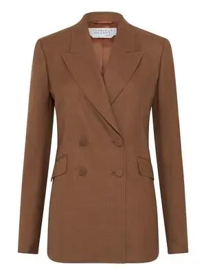 Gabriela Hearst Angela Blazer In Wool Silk - Chestnut