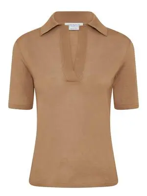 GABRIELA HEARST Gabriela Hearst Caius Cashmere Silk Knit Polo