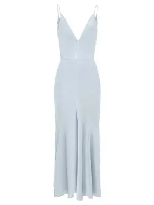 Gabriela Hearst Brigita Silk Satin Slip Dress - Light Blue