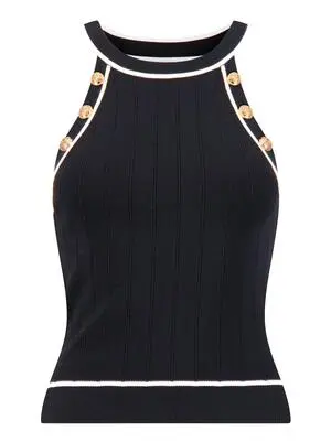THE NOLI SHOP The Noli Shop Martha Button Halter Tank Black