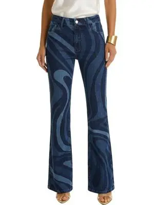THE NOLI SHOP Aria Coated Flare Jean - Blue Wave