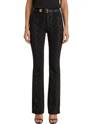 THE NOLI SHOP Aria Coated Flare Jean - Black Python