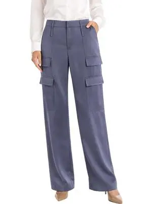 THE NOLI SHOP Milan Satin Cargo Pants - Navy