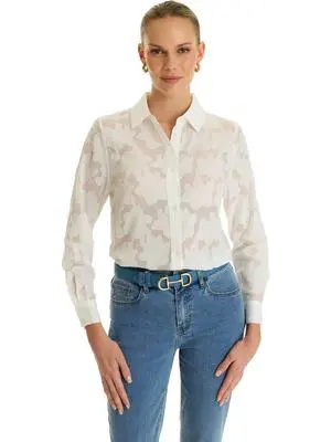 THE NOLI SHOP The Noli Shop Stelle Lace Button-Up Shirt