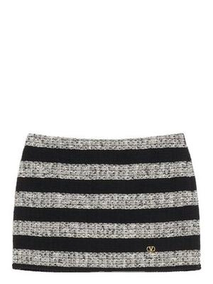 VALENTINO Valentino Maxi Stripe Tweed Mini Skirt