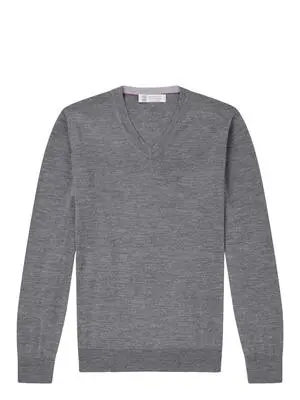 Brunello Cucinelli Wool And Cashmere-blend Sweater - Gray