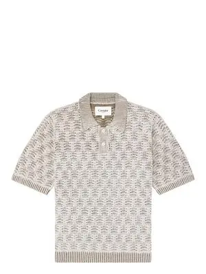 CORRIDOR Open-knit Pima Cotton Polo Shirt - Gray