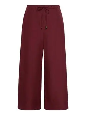 Max Mara Wide-leg Cotton Poplin Trousers - Ruby