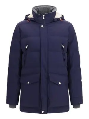 Brunello Cucinelli Hooded Nylon Jacket - Blue