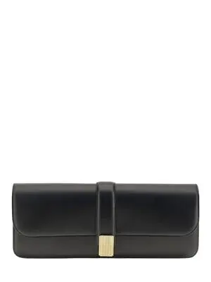 Khaite KHAITE Blake Clutch In Box Calf Leather With Gold-Tone Clasp Black